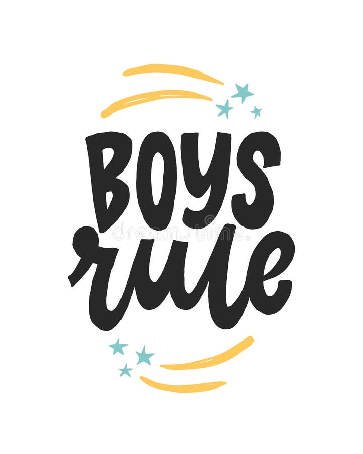 Boys Rule. Creative Lettering Postcard. Calligraphy Inspiration Graphic ...