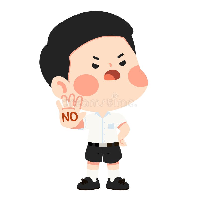 Boys Say No with Strength and Pride Stock Illustration - Illustration ...