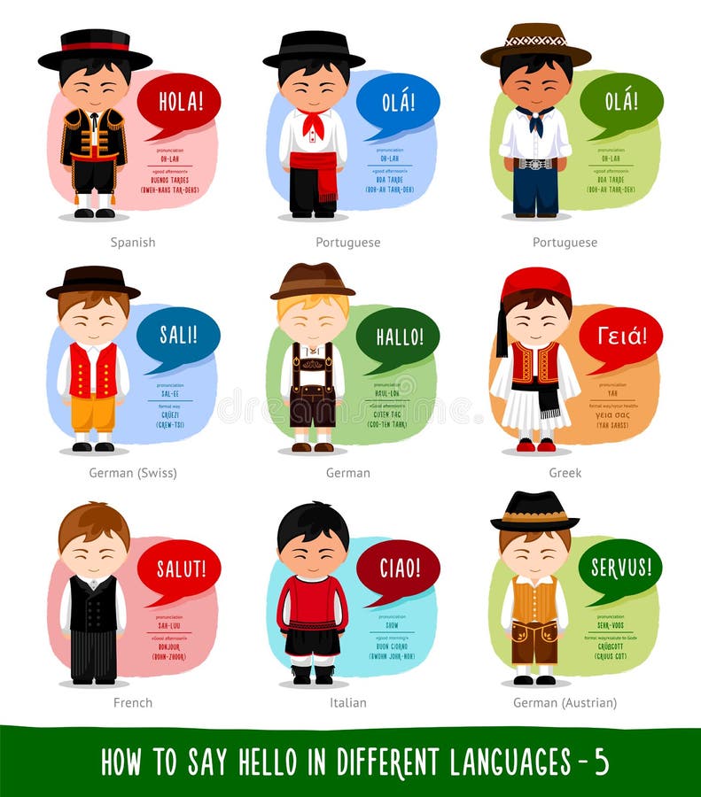 Cartoon Character Saying Hello Welcome French Stock Illustrations – 6 ...