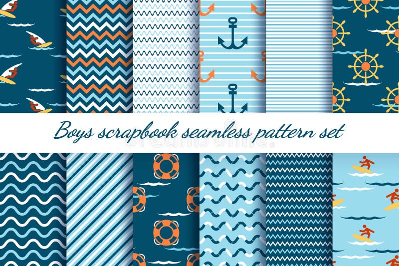 Boys scrapbook patterns stock vector. Illustration of birthday - 144871787