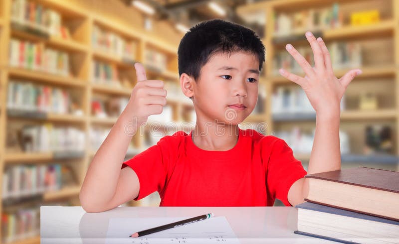 The Boys Sit in the Library Stock Image - Image of desk, growth: 110114265