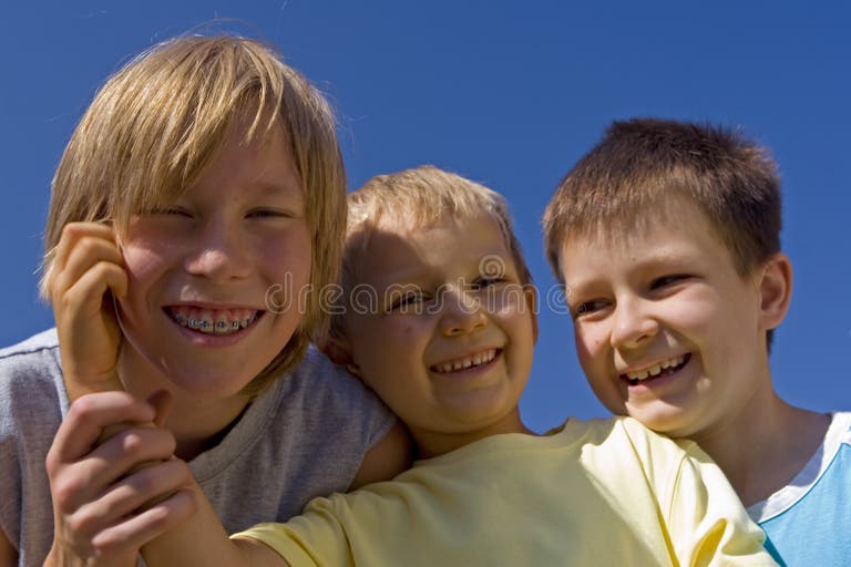Boys on sky stock image. Image of faces, children, light - 1133449