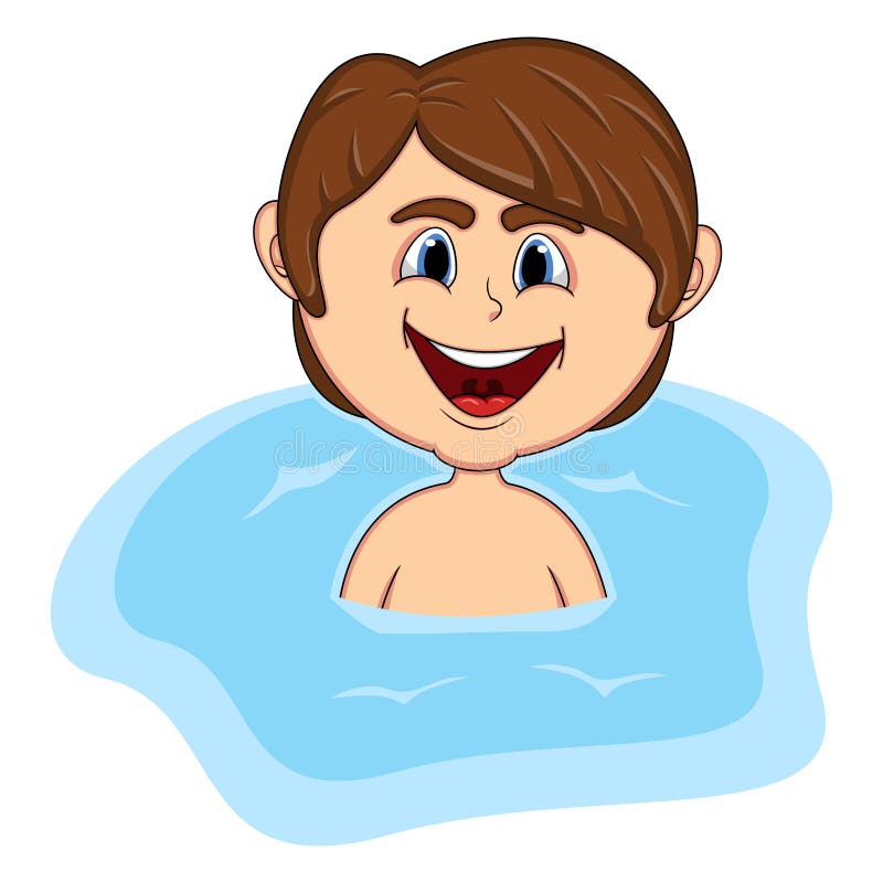 Boys swim cartoon stock vector. Illustration of race - 99719728