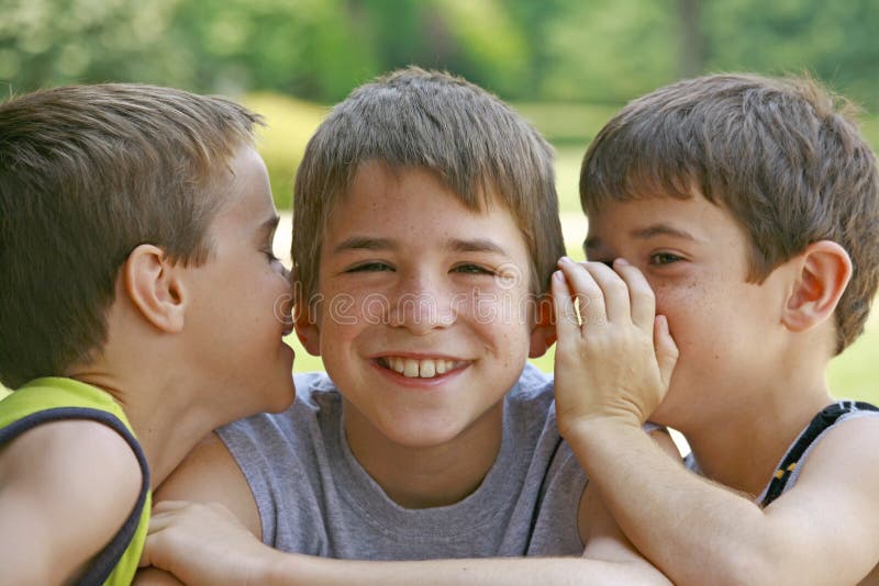 Boys Telling Secrets stock photo. Image of domestic, happiness - 2836762