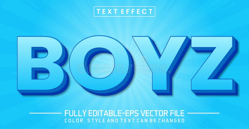 Boys Text Editable Style Effect Stock Vector - Illustration of editable ...