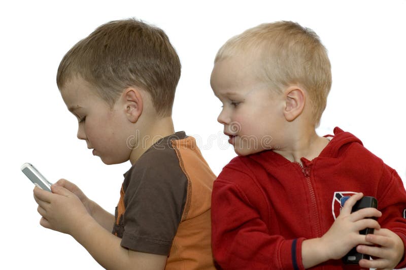 Boys using mobile stock image. Image of enjoy, children - 1957263