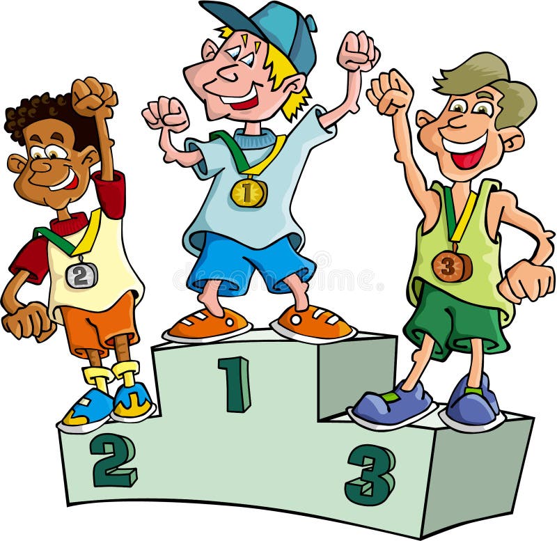 Boys Winners stock vector. Illustration of humor, second - 1423554