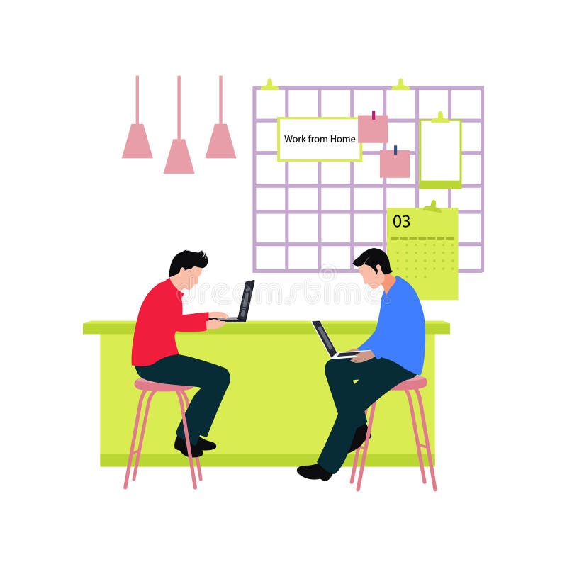 The Boys are Working from Home Stock Image - Image of notes, surrounded ...