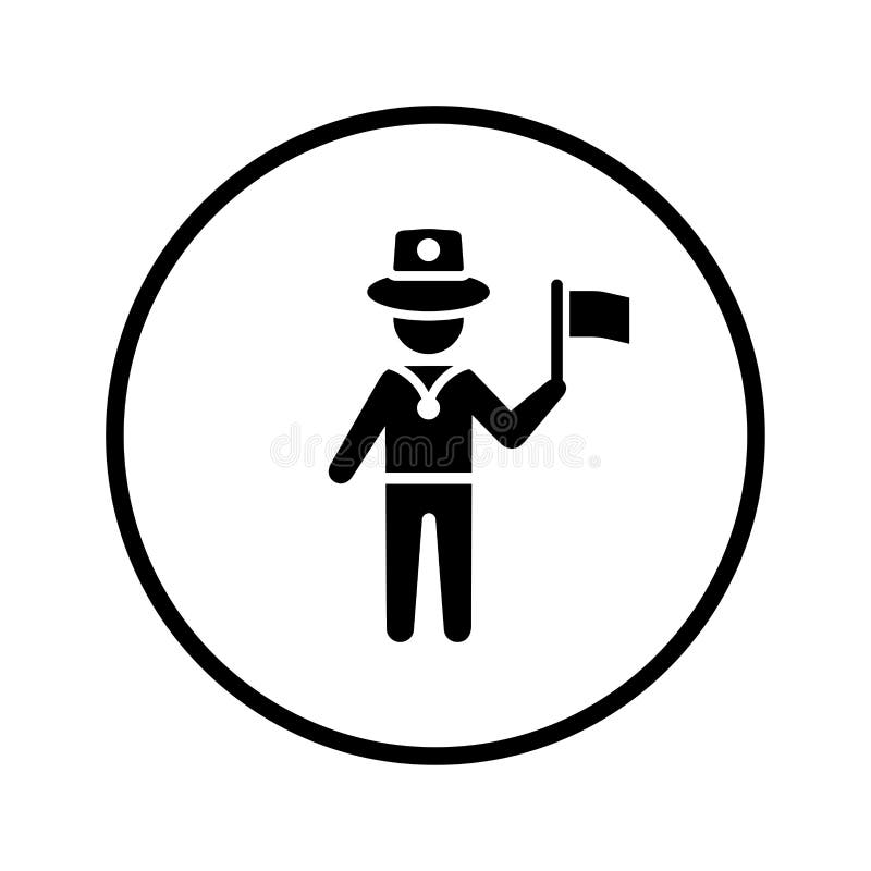 Boyscout, Flag, People Icon. Black Vector Graphics Stock Illustration ...