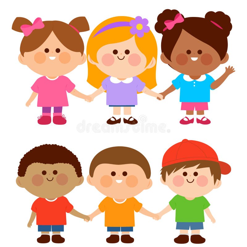 Diverse Group of Children. Happy Multi Racial Kids, Boys and Girls ...