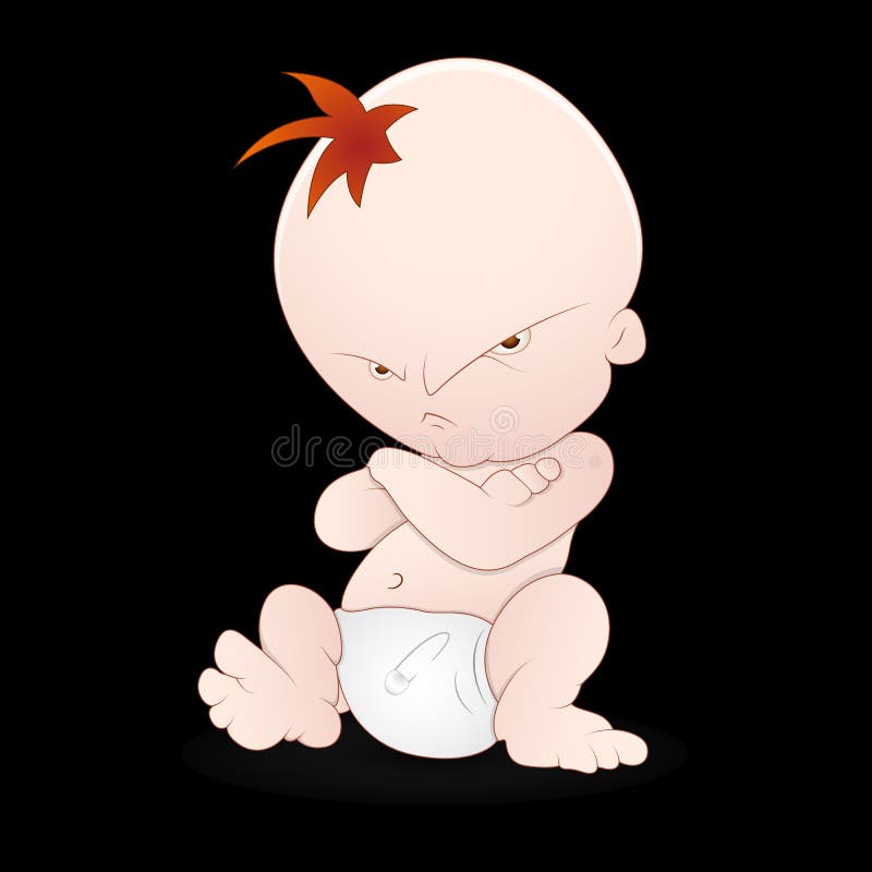 Boze Baby vector illustratie. Illustration of ogen, emotie - 24339066