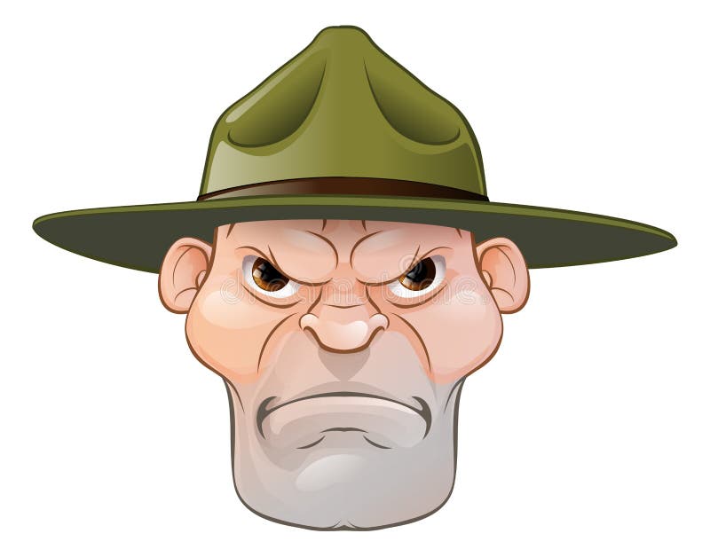 Boze Boorsergeant Cartoon vector illustratie. Illustration of ...