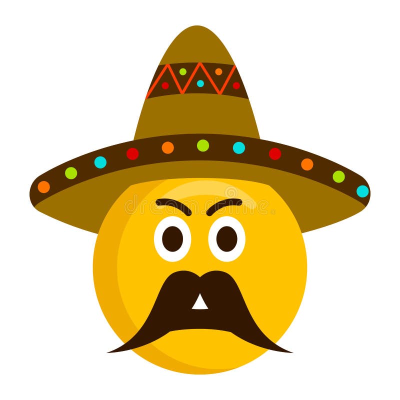 Mexicaanse Emoji Met Hoed En Maracaskarakter Vector Illustratie ...