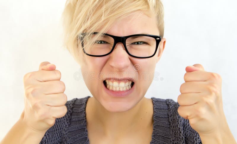 Boze vrouw stock afbeelding. Image of geïrriteerd, woede - 37284607
