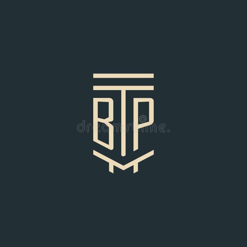 BP Initial Monogram with Simple Line Art Pillar Logo Designs Stock ...