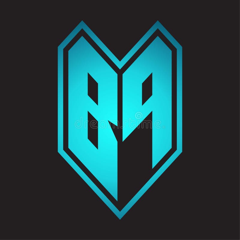 BP Logo Monogram with Emblem Line Style Isolated on Blue Gradient ...