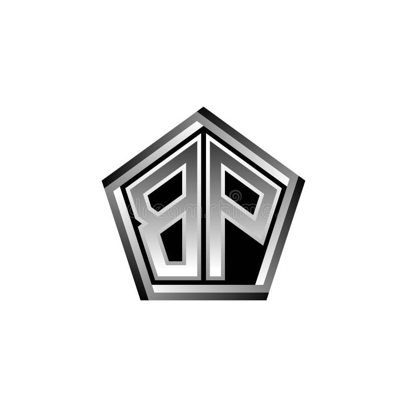 BP Logo Monogram Silver Geometric Modern Design Stock Vector ...