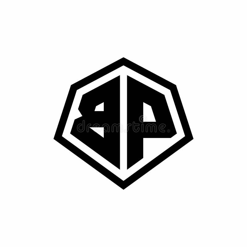 BP Monogram Logo with Hexagon Shape and Line Rounded Style Design ...