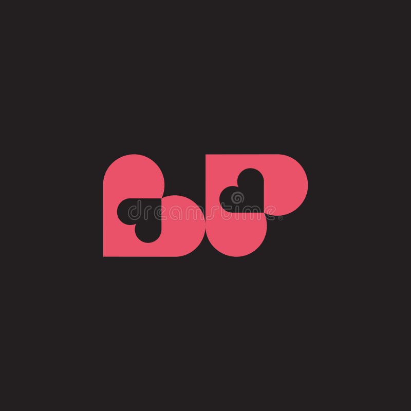 Bp Pink Kid Love Heart Concept Logo Vector Stock Vector - Illustration ...