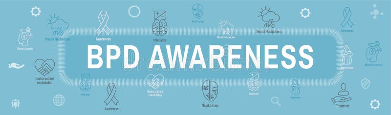 BPD - Borderline Personality Disorder Icon Set with Web Header Banner ...