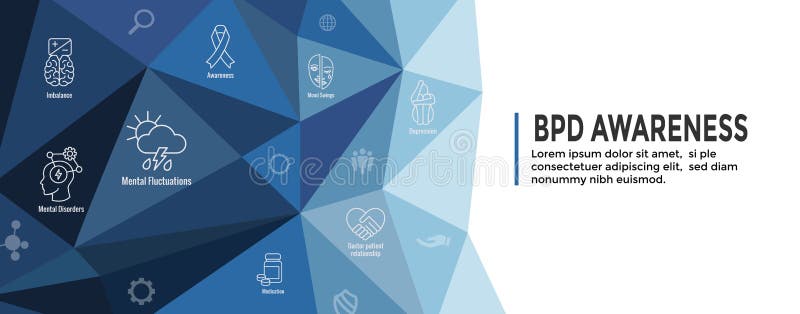 BPD - Borderline Personality Disorder Icon Set with Web Header Banner ...