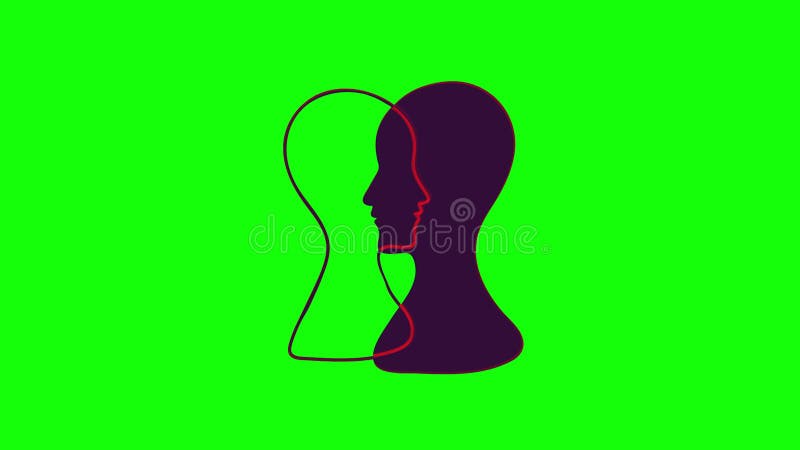 BPD Simple Concept.Animated Minimalistic Icon of Human Head with ... BPD Simple Concept.Animated Minimalistic Icon of Human Head with ...