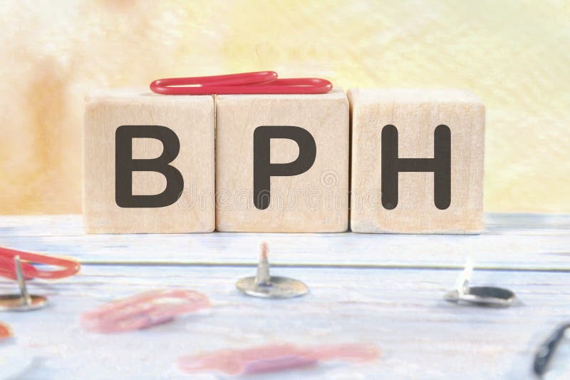 BPH Benign Prostatic Hyperplasia Signs on Wooden Cubes on a Light ...