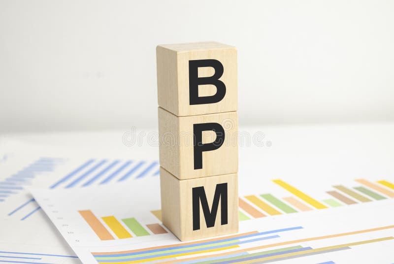 BPM Business Process Management Concept, Wooden Blocks and Charts Stock ...