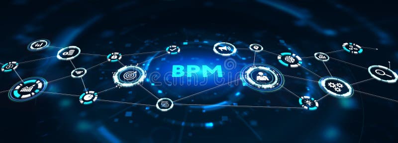 BPM Business Process Management System Technology Concept. 3d ...