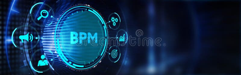 BPM Business Process Management System Technology Concept.3d ...