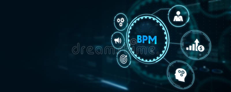 BPM Business Process Management System Technology Concept.3d ...