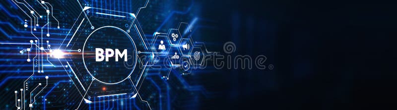 BPM Business Process Management System Technology Concept.3d ...