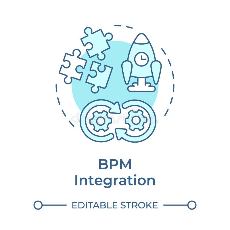 BPM Integration Soft Blue Concept Icon Stock Vector - Illustration of ...