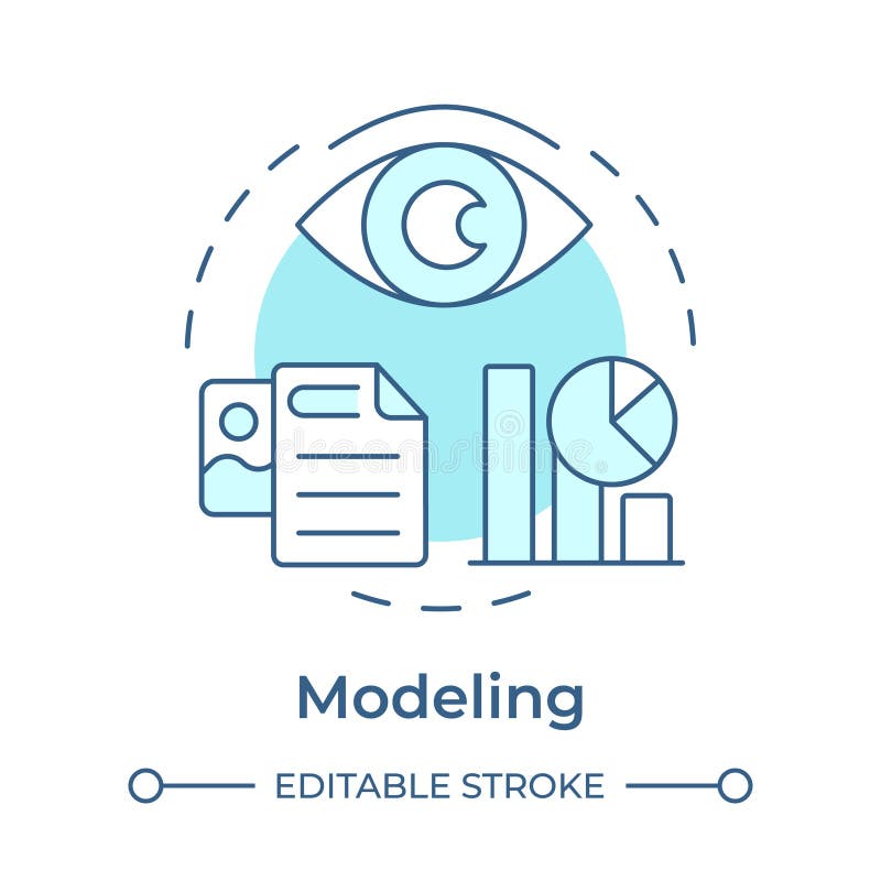 BPM Modeling Soft Blue Concept Icon Stock Vector - Illustration of ...