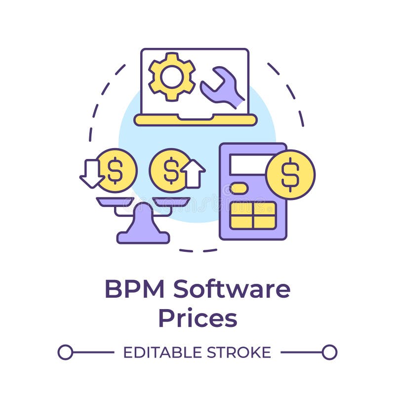 BPM Software Prices Multi Color Concept Icon Stock Vector ...