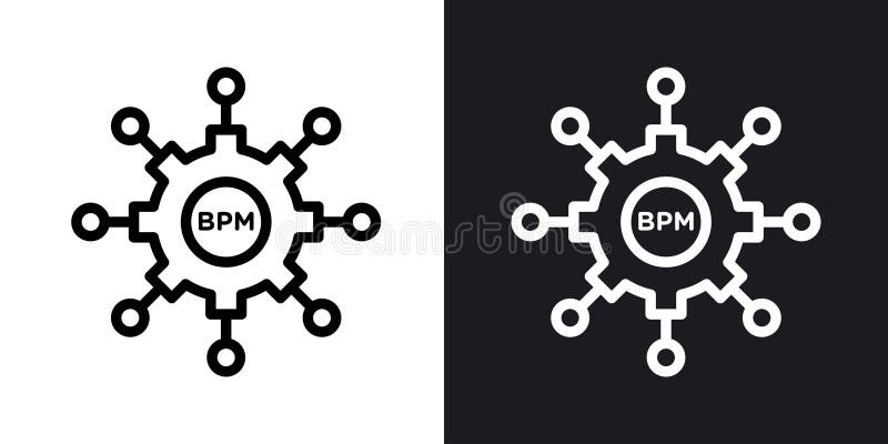 BPM Thin Line Vector Icon Set Stock Vector - Illustration of business ...