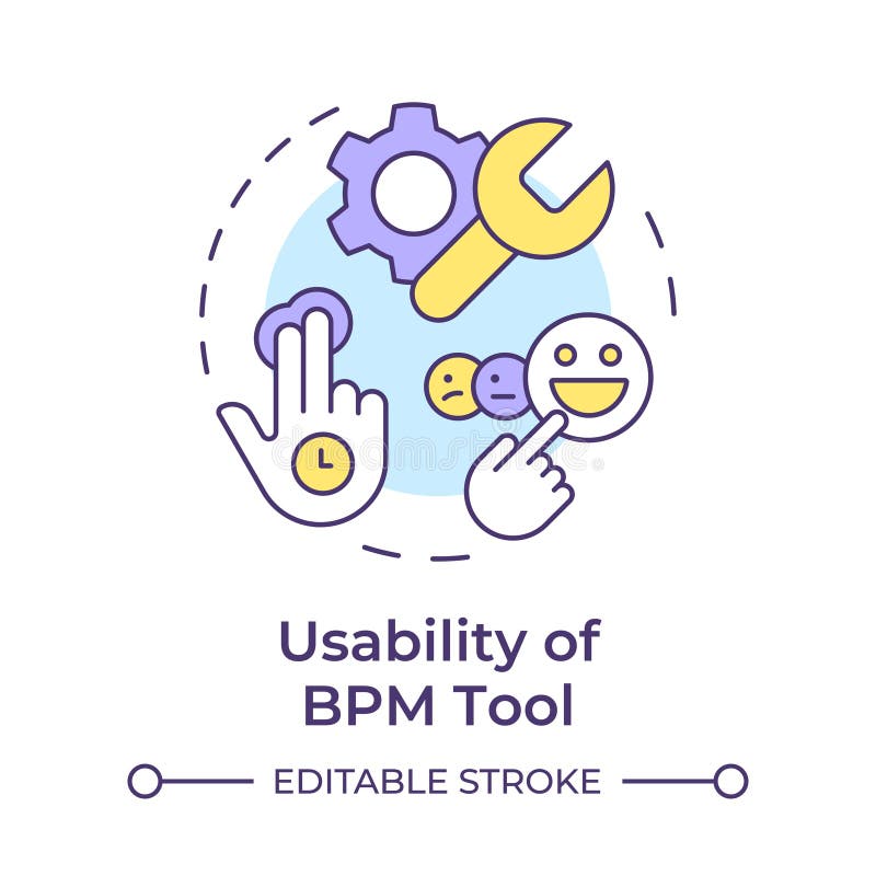 BPM Tool Usability Multi Color Concept Icon Stock Vector - Illustration ...