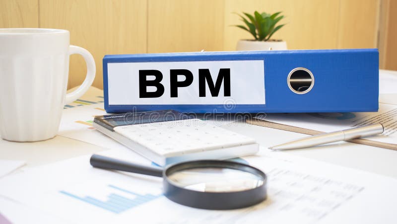 Bpm Words on Labels with Document Binders Stock Image - Image of ...