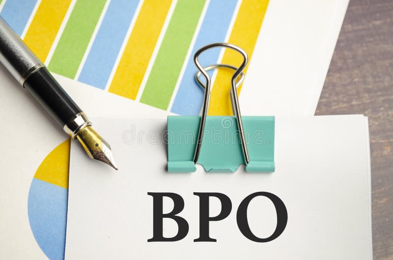 BPO Business Process Outsourcing Text on White Paper on the Desktop ...