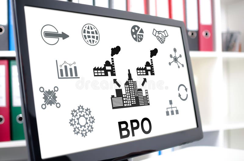 Bpo Concept on a Computer Screen Stock Image - Image of contact ...