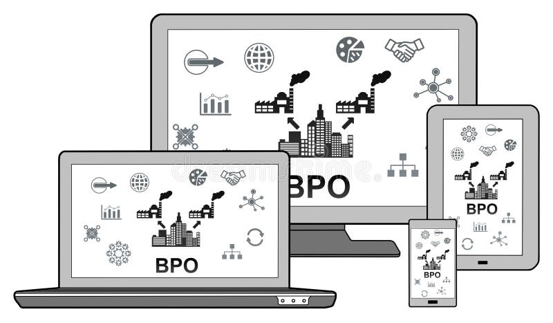 Bpo Concept on Different Devices Stock Photo - Image of development ...