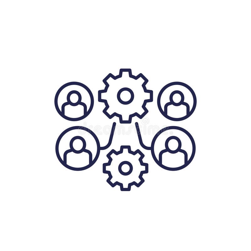 BPO Line Icon, Business Process Outsourcing Stock Vector - Illustration ...