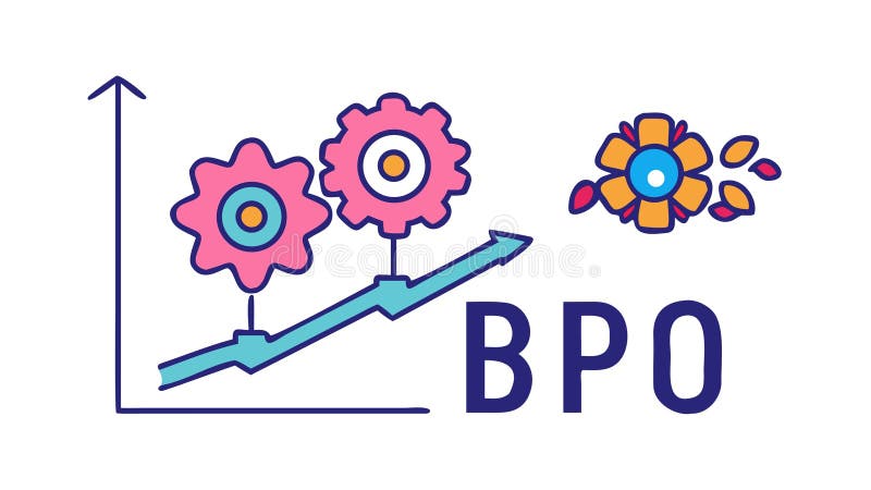 BPO Optimization: Gears, Charts, and Efficient Business Process, Vector Design Generative AI ...