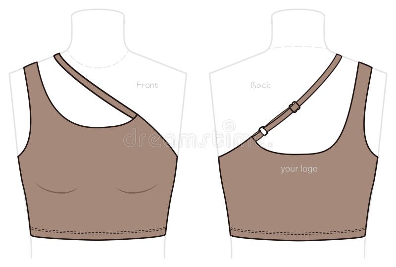 Women’s Sports Bra, Asymmetrical Design Stock Vector - Illustration of ...