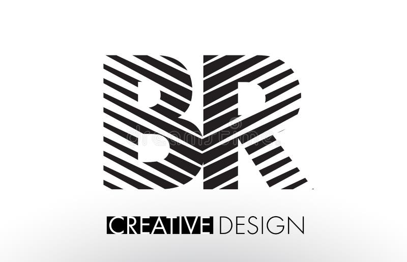 BR B R Lines Letter Design with Creative Elegant Zebra Stock Vector ...