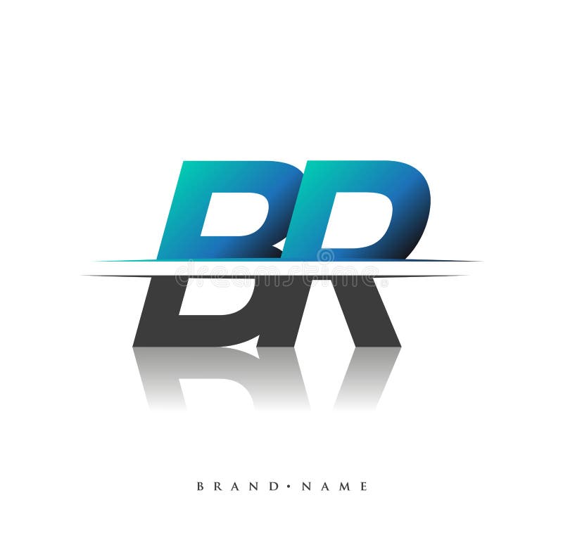 BR Initial Logo Company Name Colored Black and Blue, Simple and Modern ...