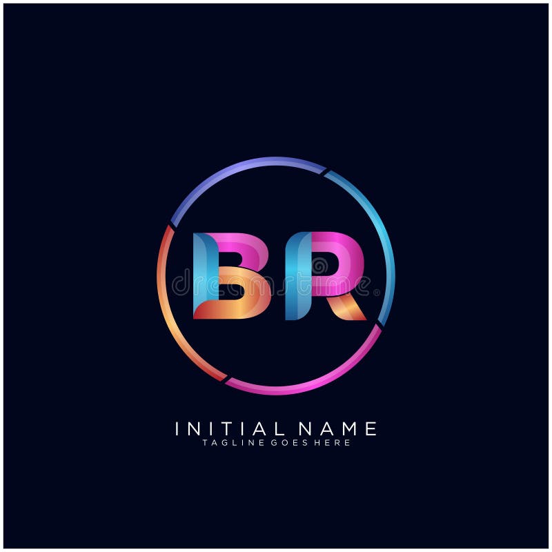BR Letter Logo Icon Design Template Elements Stock Vector ...