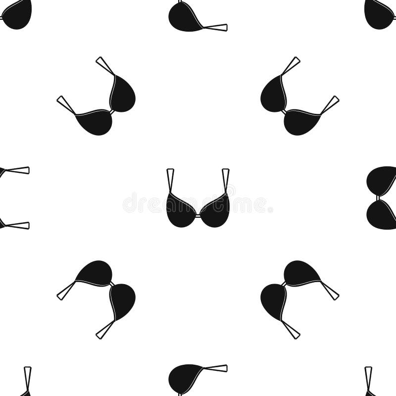 Bra Lingerie Pattern Seamless Black Stock Vector Illustration Of