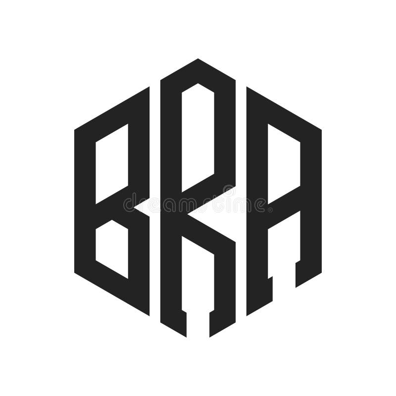BRA Logo Design. Initial Letter BRA Monogram Logo Using Hexagon Shape ...