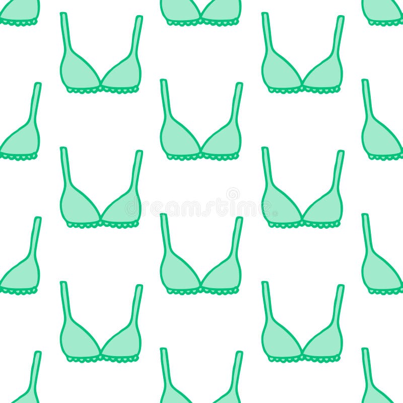 Bra Seamless Doodle Pattern, Vector Color Illustration Stock ...